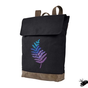 Intricate Fern Embroidered Canvas Rucksack Backpack - Etsy