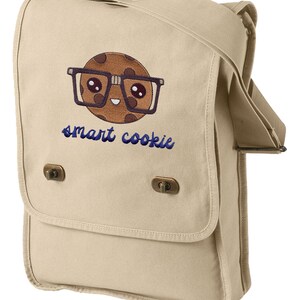 Smart Cookies Embroidered Canvas Field Bag - Etsy