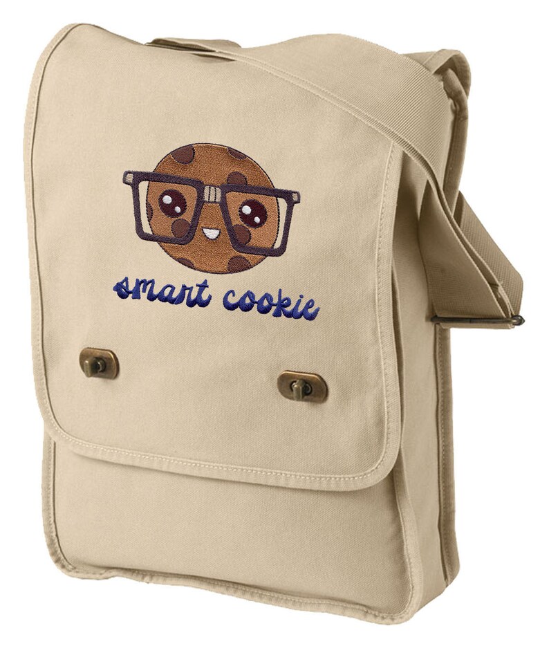 Smart Cookies Embroidered Canvas Field Bag - Etsy