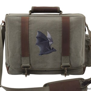 Flying Bat Laptop Bag, Flying Bat Embroidered Bag, Bat Canvas Bag ...