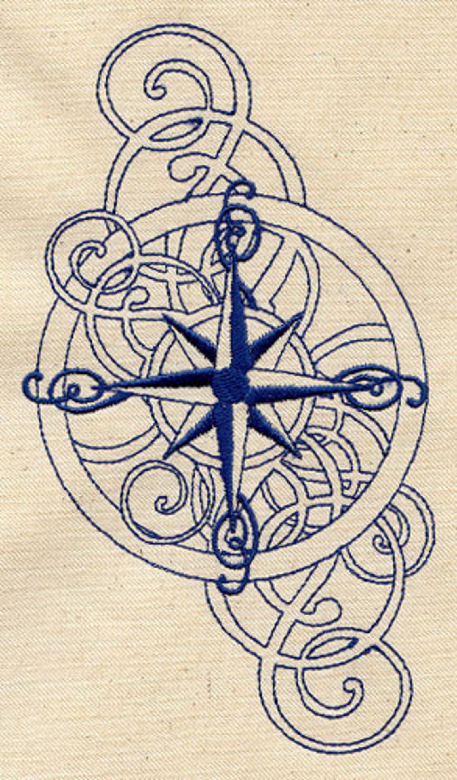 Nautical Rose Embroidered Canvas Messenger Bag | Etsy