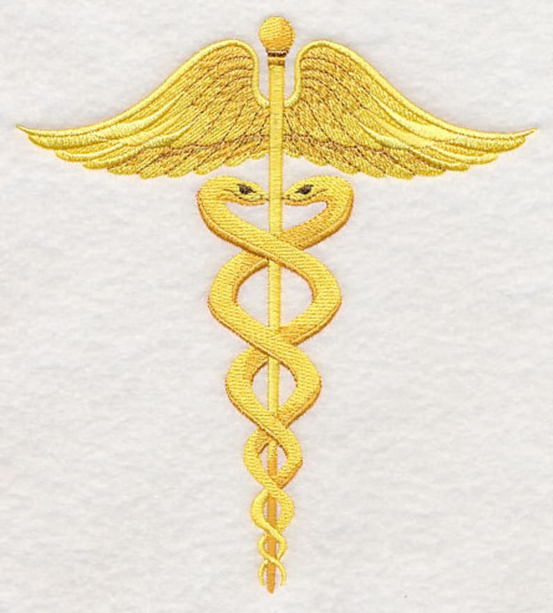 Caduceus Embroidered Canvas Field Bag | Etsy