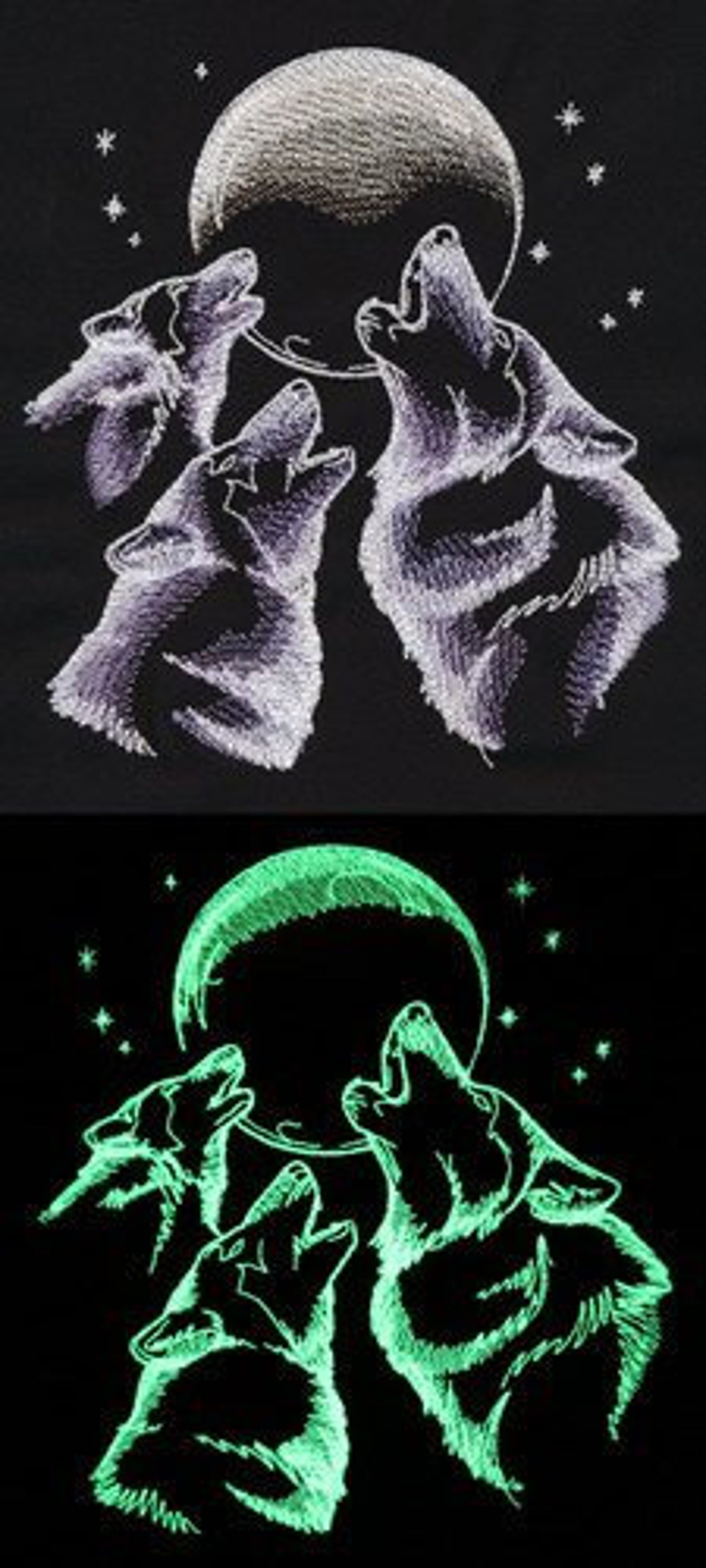 Wolf Trio Embroidered Canvas Messenger Bag - Etsy