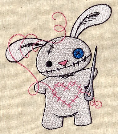 Stitchy Bunny Embroidered Canvas Messenger Bag - Etsy