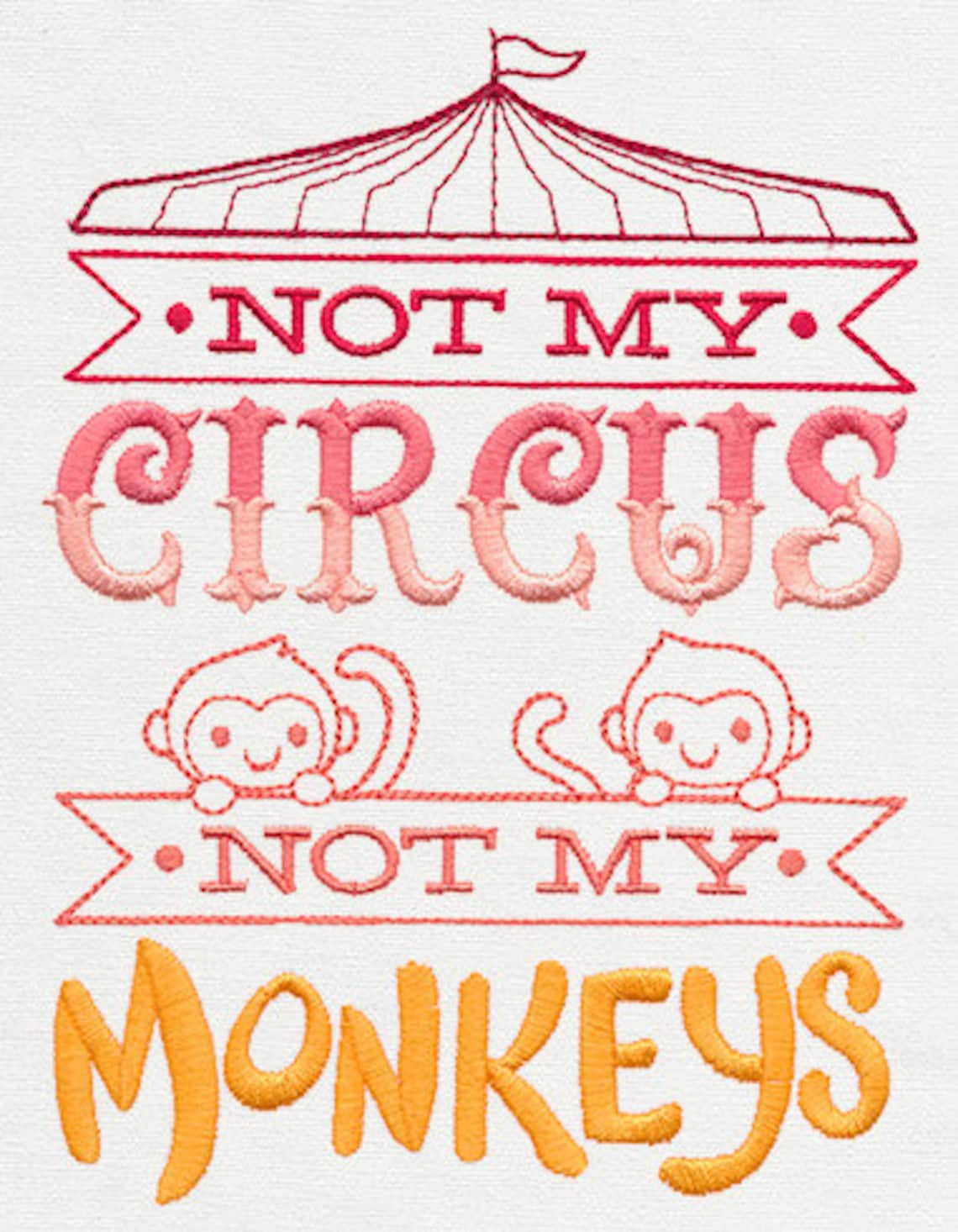 Not My Circus Not My Monkeys Embroidered Canvas with Leather | Etsy