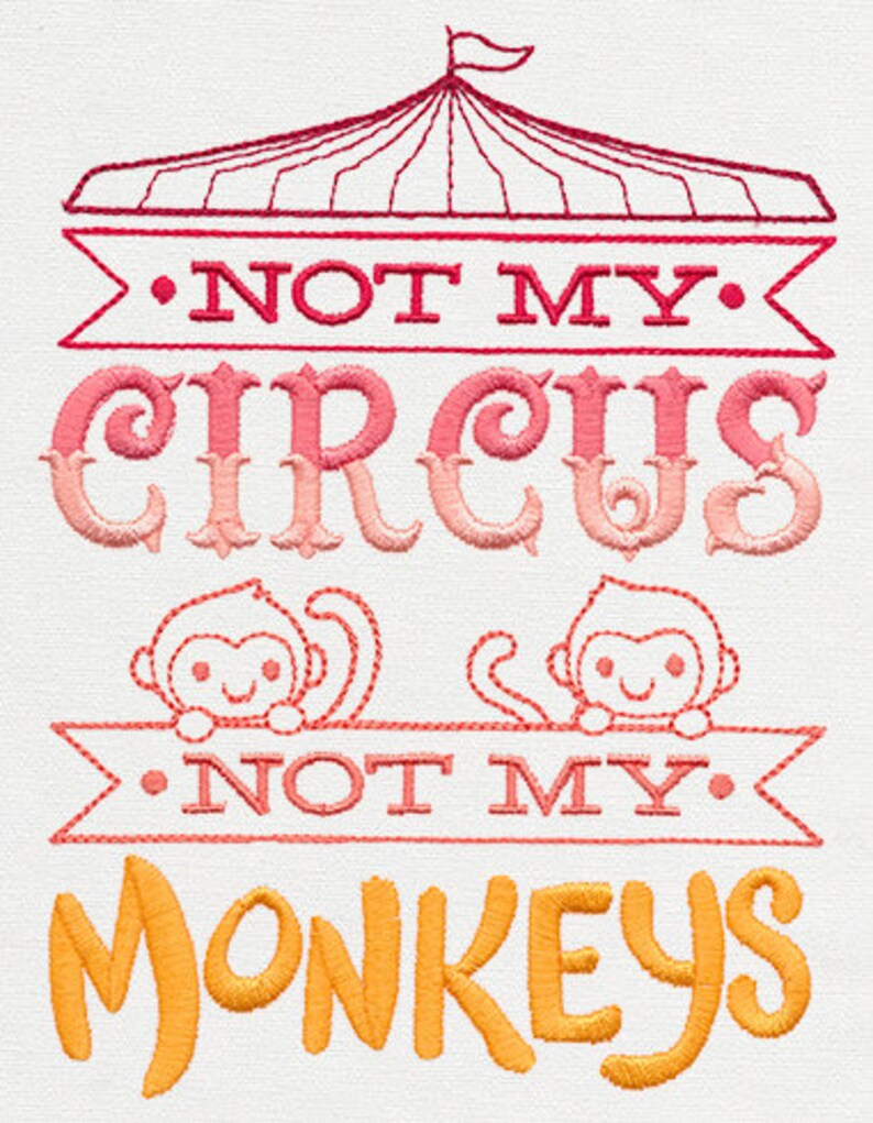 Not My Circus Not My Monkeys Embroidered Canvas With Leather - Etsy ...