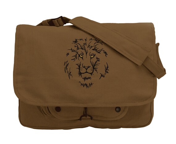 Lion Bag Lion Canvas Bag King of the Jungle Lion Embroidered | Etsy