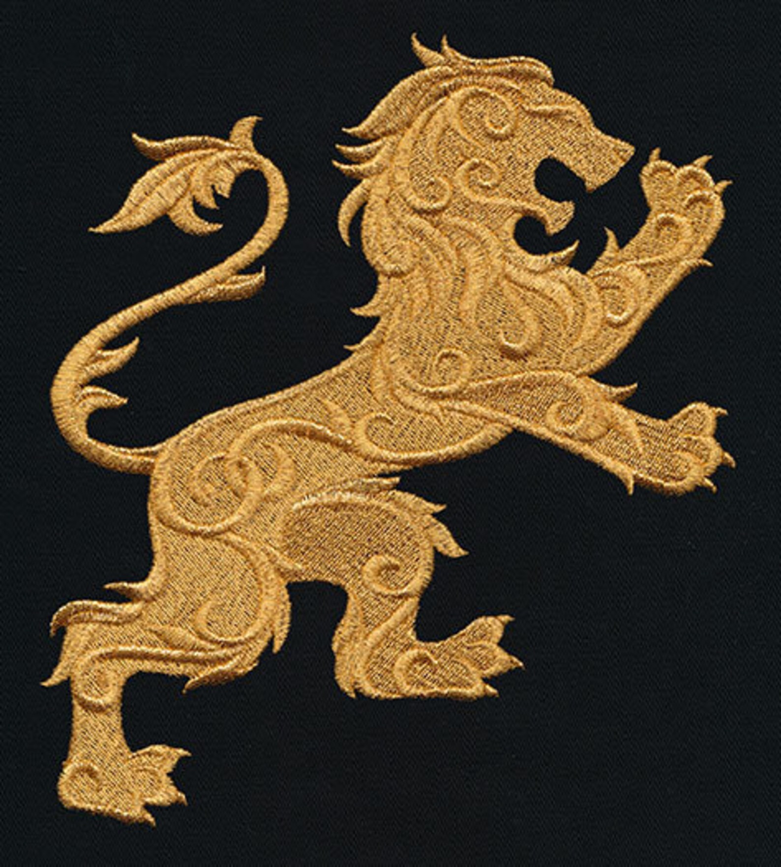 Gilded Heraldry Lion Embroidered Canvas Tote With Vegan - Etsy