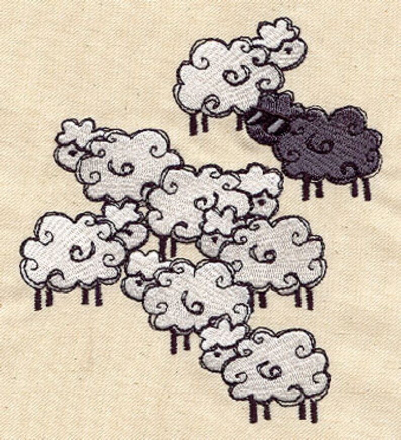 Black Sheep Embroidered Canvas Field Bag - Etsy
