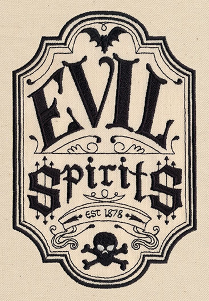 Evil Spirits Apothecary Label Embroidered Canvas Messenger Bag - Etsy