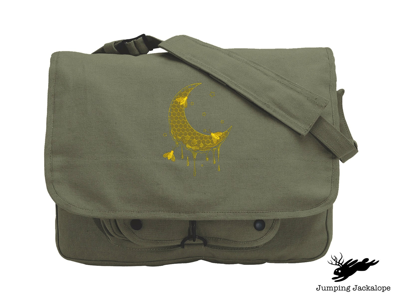 Buzzing Under the Moonlight, Bee Messenger Bag, Honeybee Embroidered ...