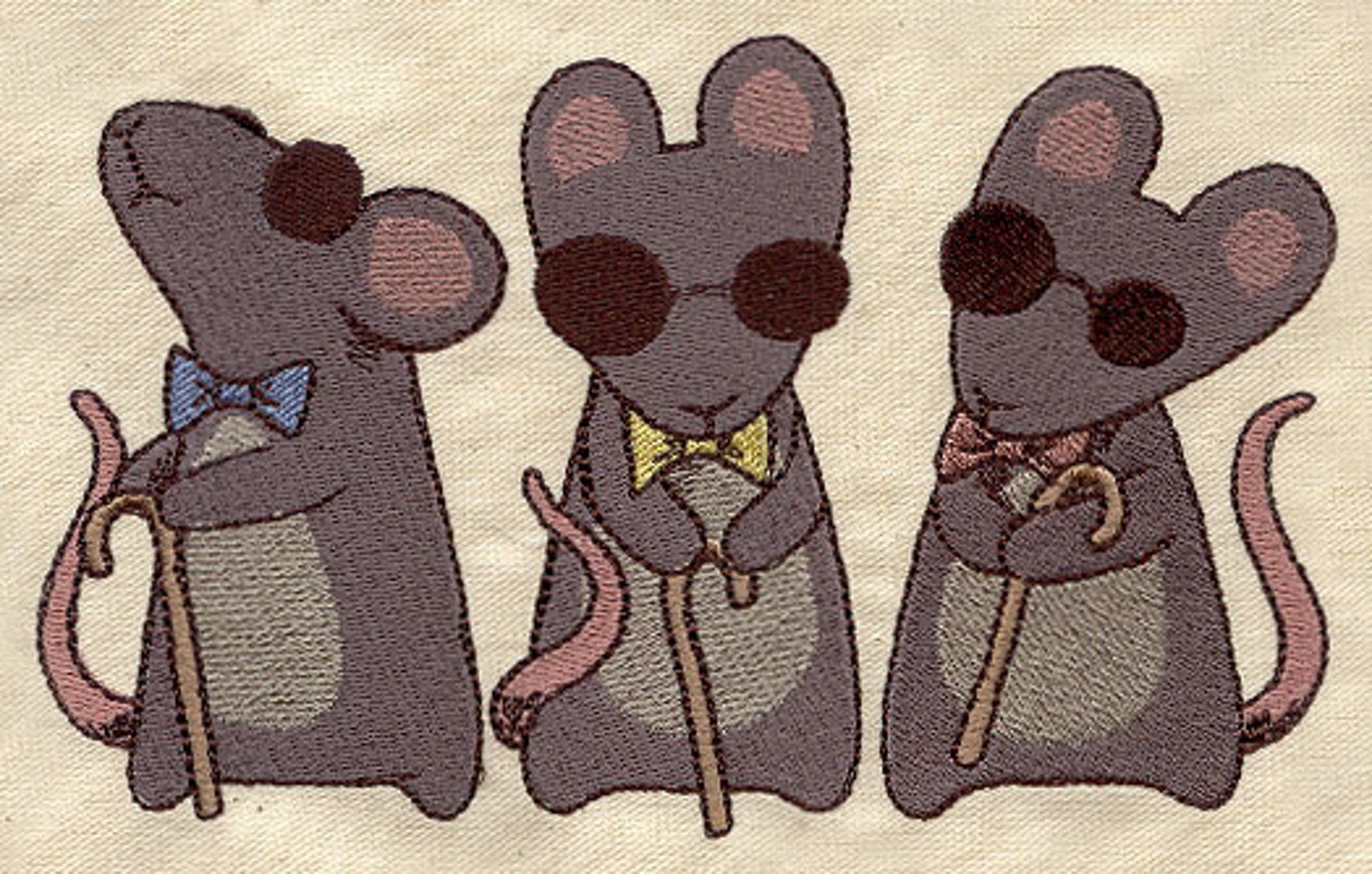 Nursery Rhymes Three Blind Mice Embroidered Canvas Messenger | Etsy