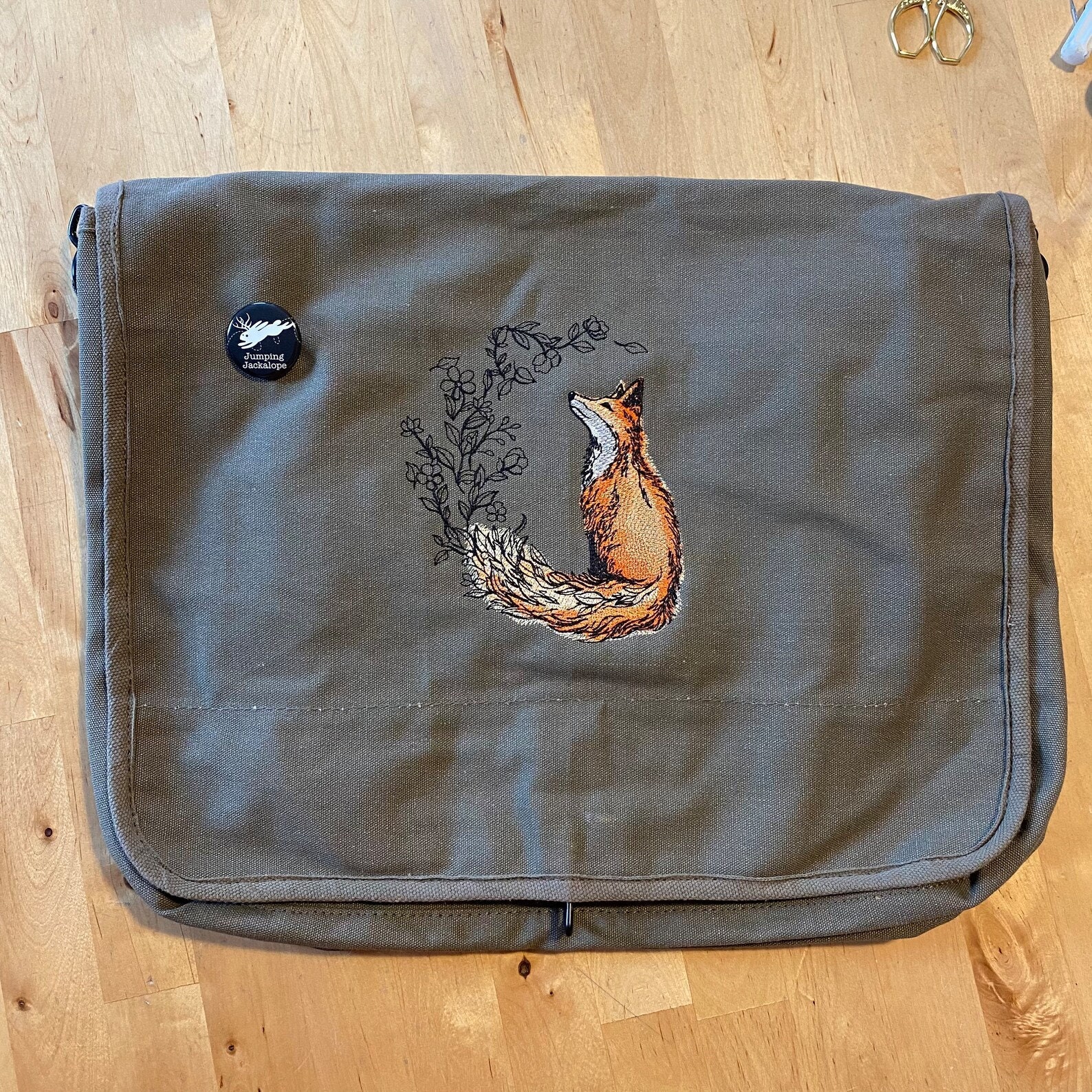 Flower Tailed Fox Bag Fox Bag Fox Embroidered Canvas | Etsy