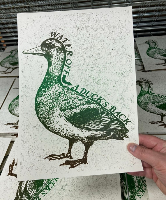 Water off A Duck's Back Screen Print Positive Wall Art | Etsy