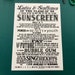 Sunscreen Lyric Screenprint, Baz Luhrmann Lyrics Print, Sunscreen ...
