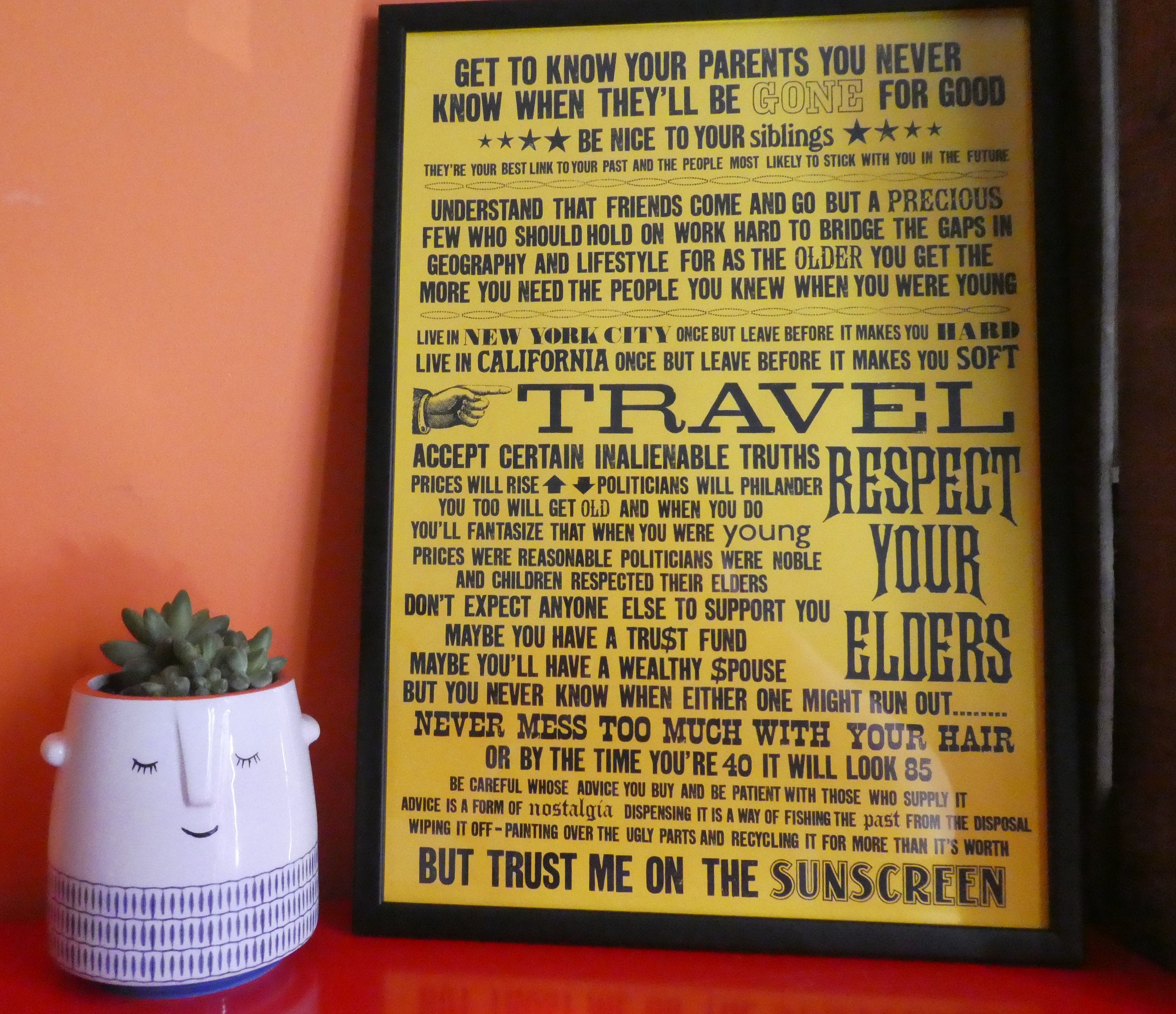 Sunscreen A3/A2 Lyric Screenprint Baz Luhrmann Lyrics Print - Etsy UK