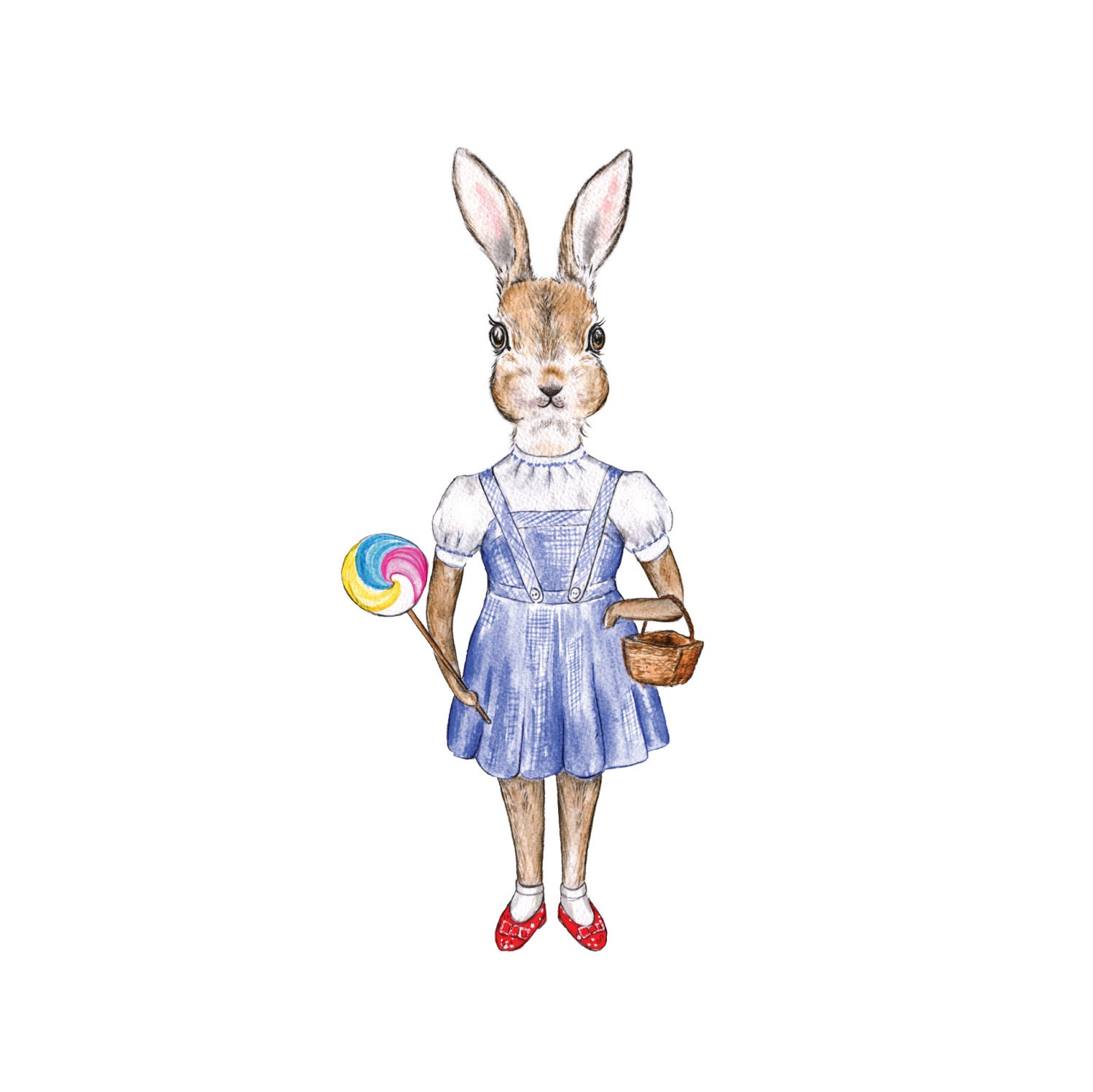 Dorothy Rabbit // Wizard of Oz art prints blue theme girls | Etsy