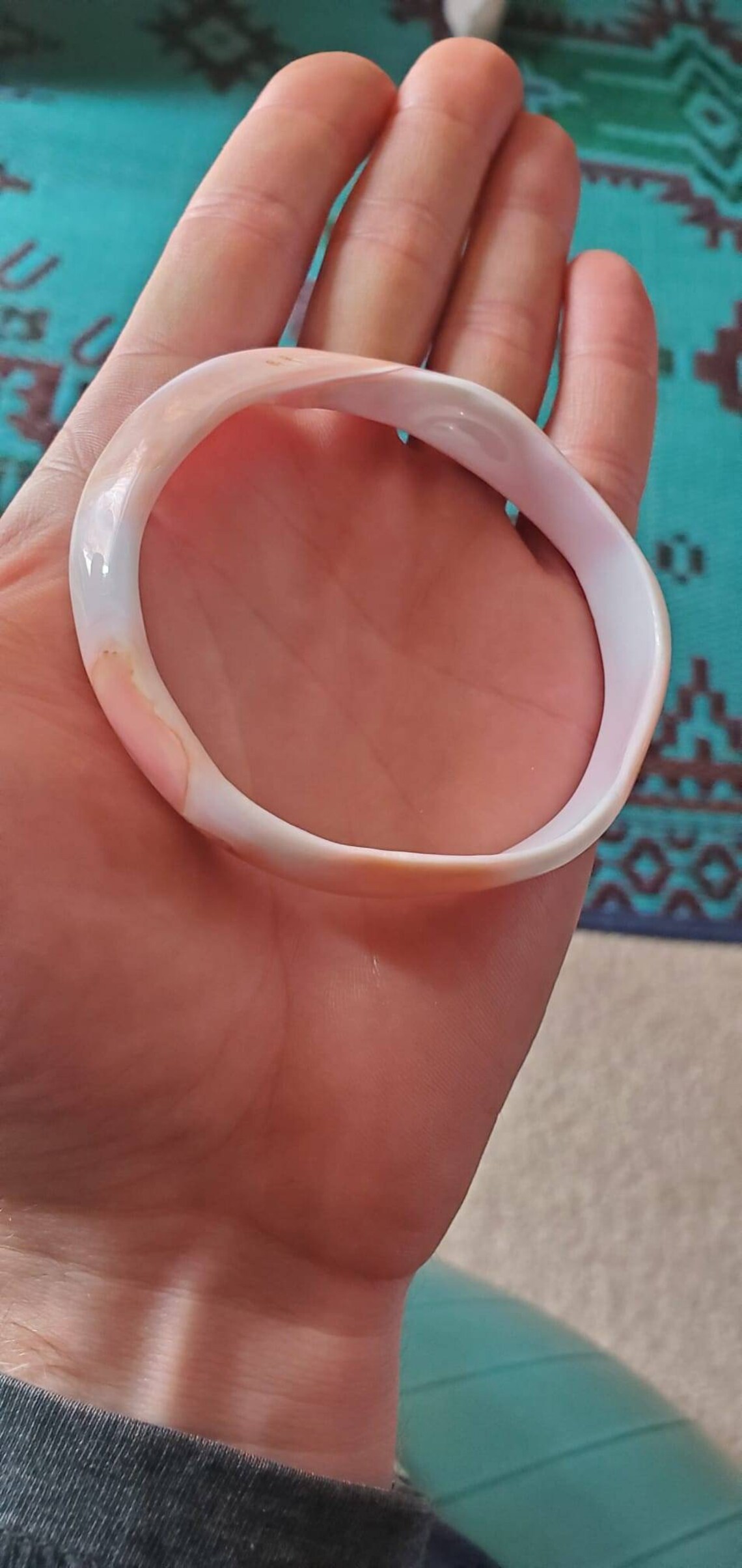 Pink Conch Shell Bangle Bracelet | Etsy