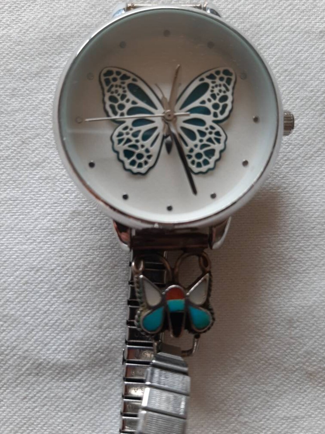 Butterfly Watch Southwestern Style With Butterfly Inlay Sterling Tips ...