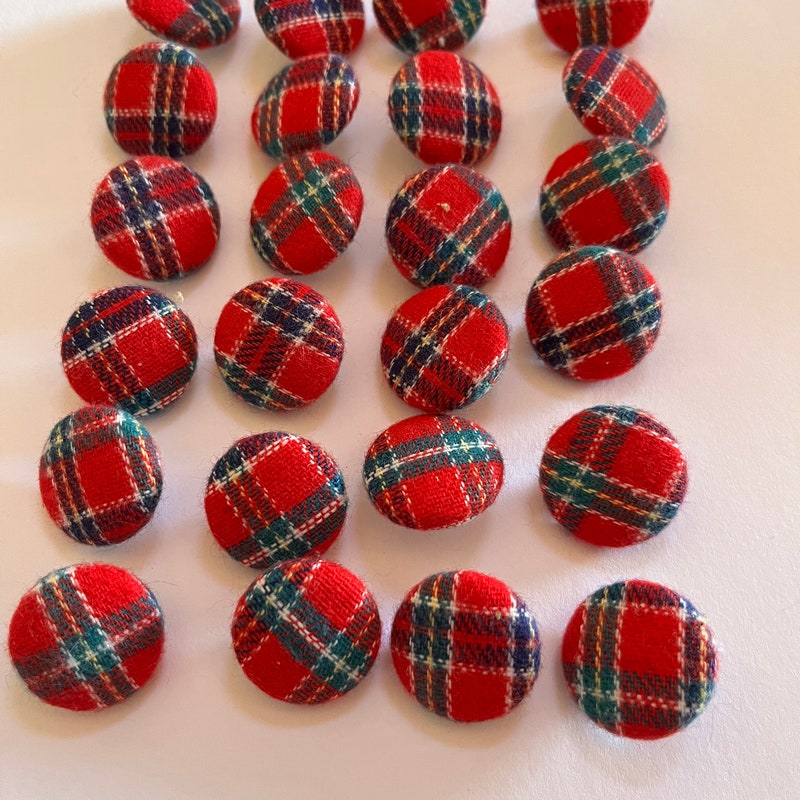 Plaid Buttons - Etsy