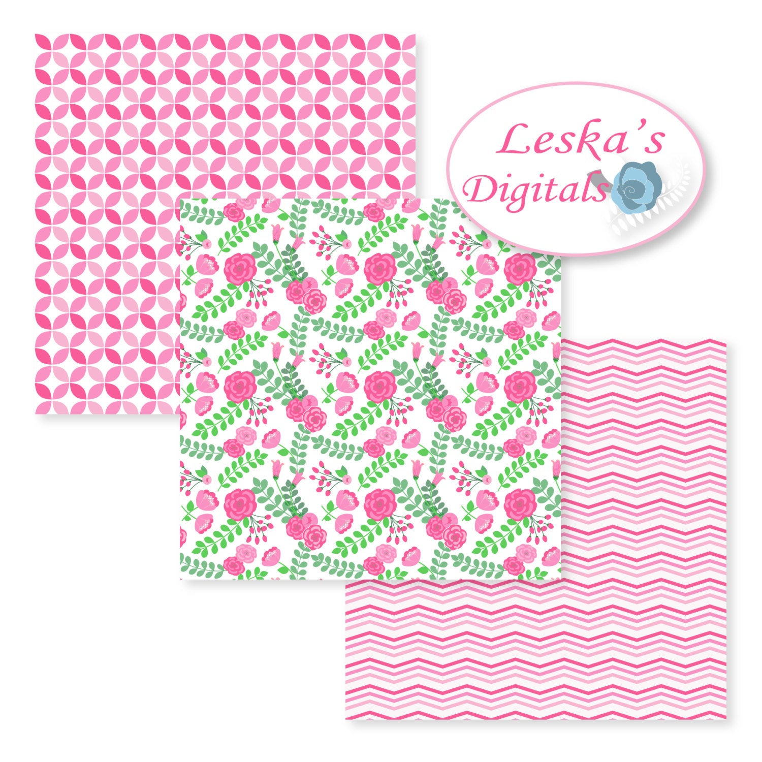 Flower Digital Paper Floral Background Blog Background Digital ...