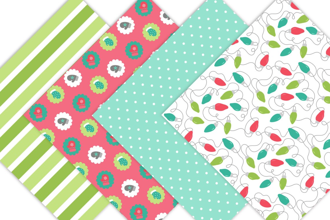 Christmas Digital Scrapbook Paper, Christmas Background, White ...
