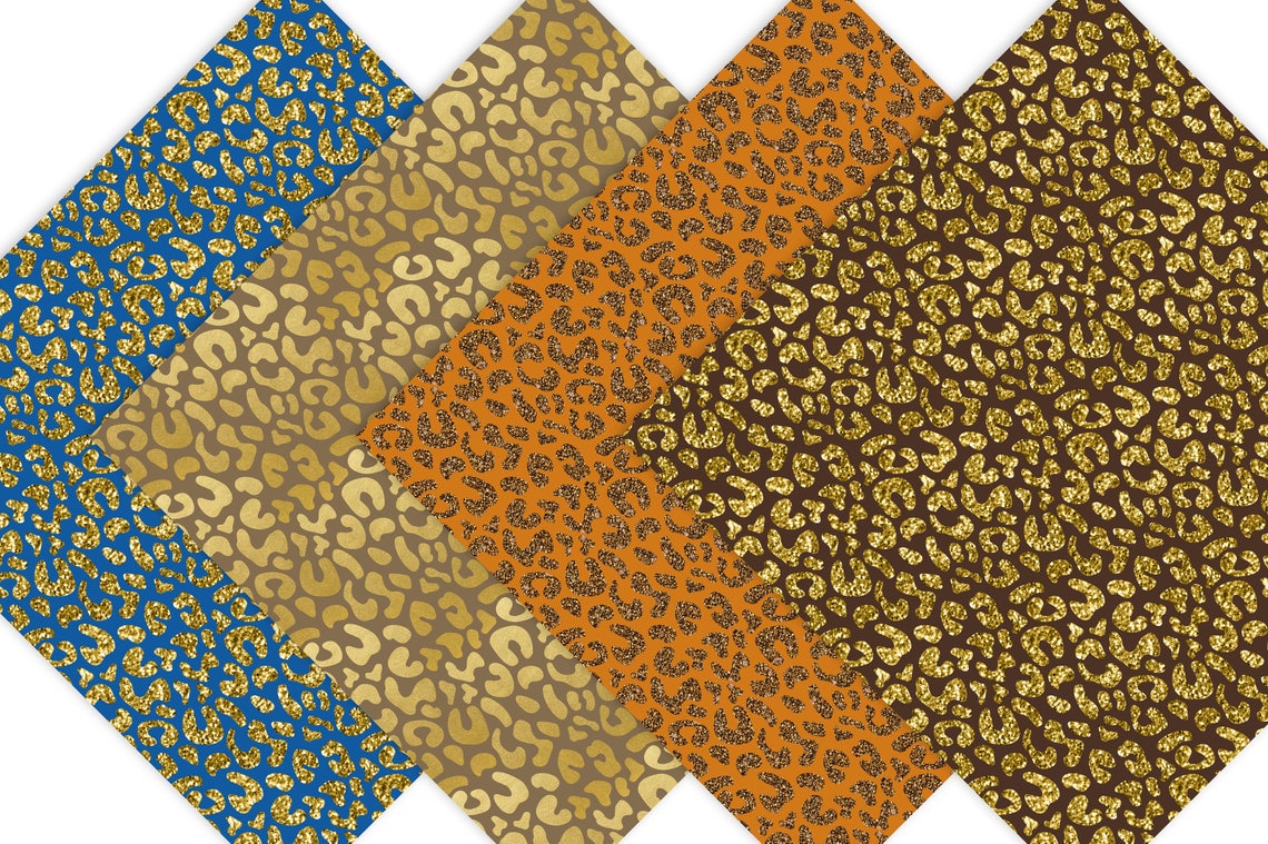 Cheetah Digital Paper Cheetah print gold foil cheetah | Etsy