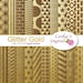 Gold Glitter Scrapbook Paper - Glitter Gold Digital Paper- Gold ...