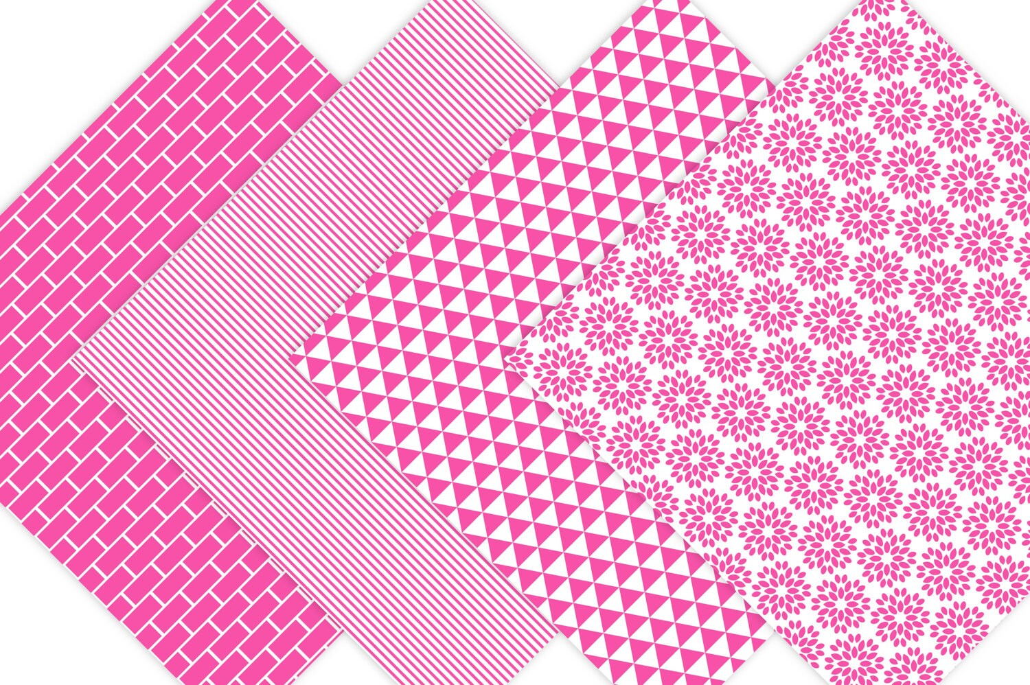 Hot Pink Digital Paper Pack Hot Pink Scrapbook Paper | Etsy