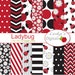 Ladybug Digital Papers, Scrapbook Paper for Commercial Use, Red White ...