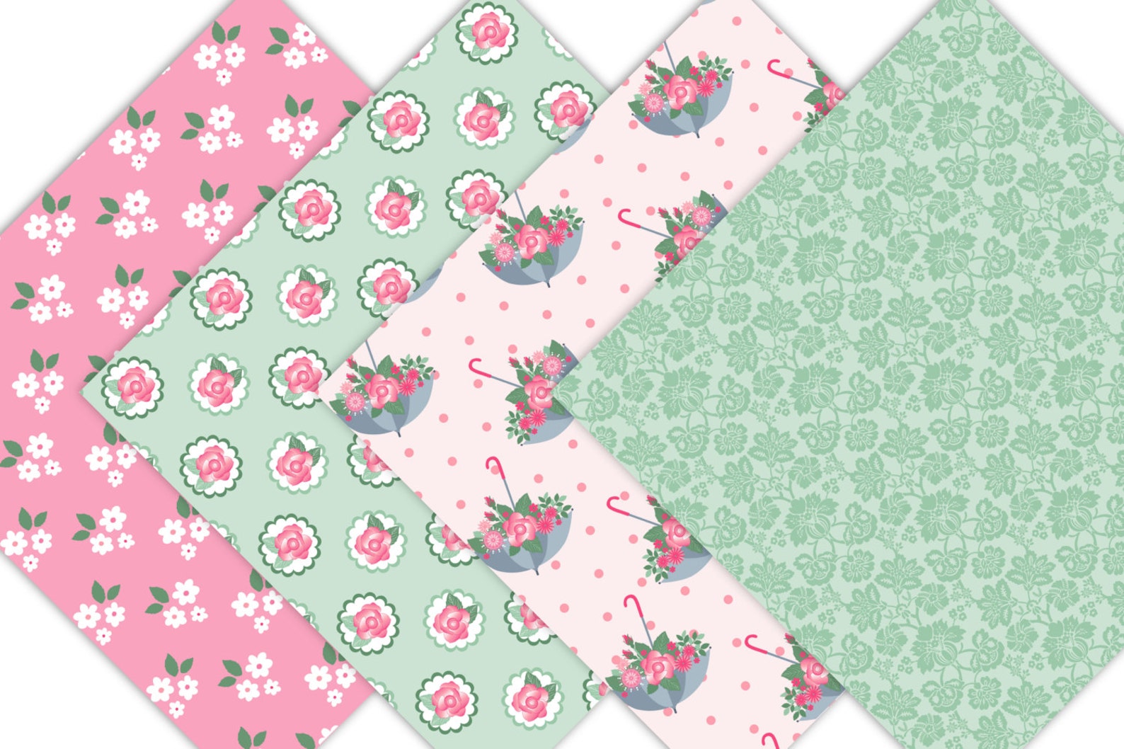 Digital Scrapbook Paper pink DIGITAL Paper Bridal | Etsy