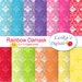 Damask Scrapbook Paper: "rainbow Damask" Damask Digital Paper, Colorful ...