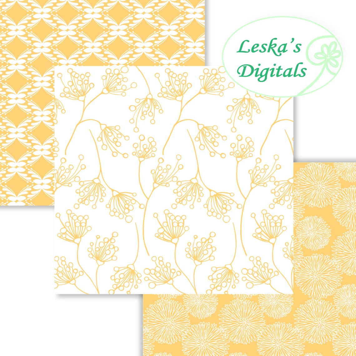 Yellow Digital Paper yellow Digital Paper Pack for - Etsy