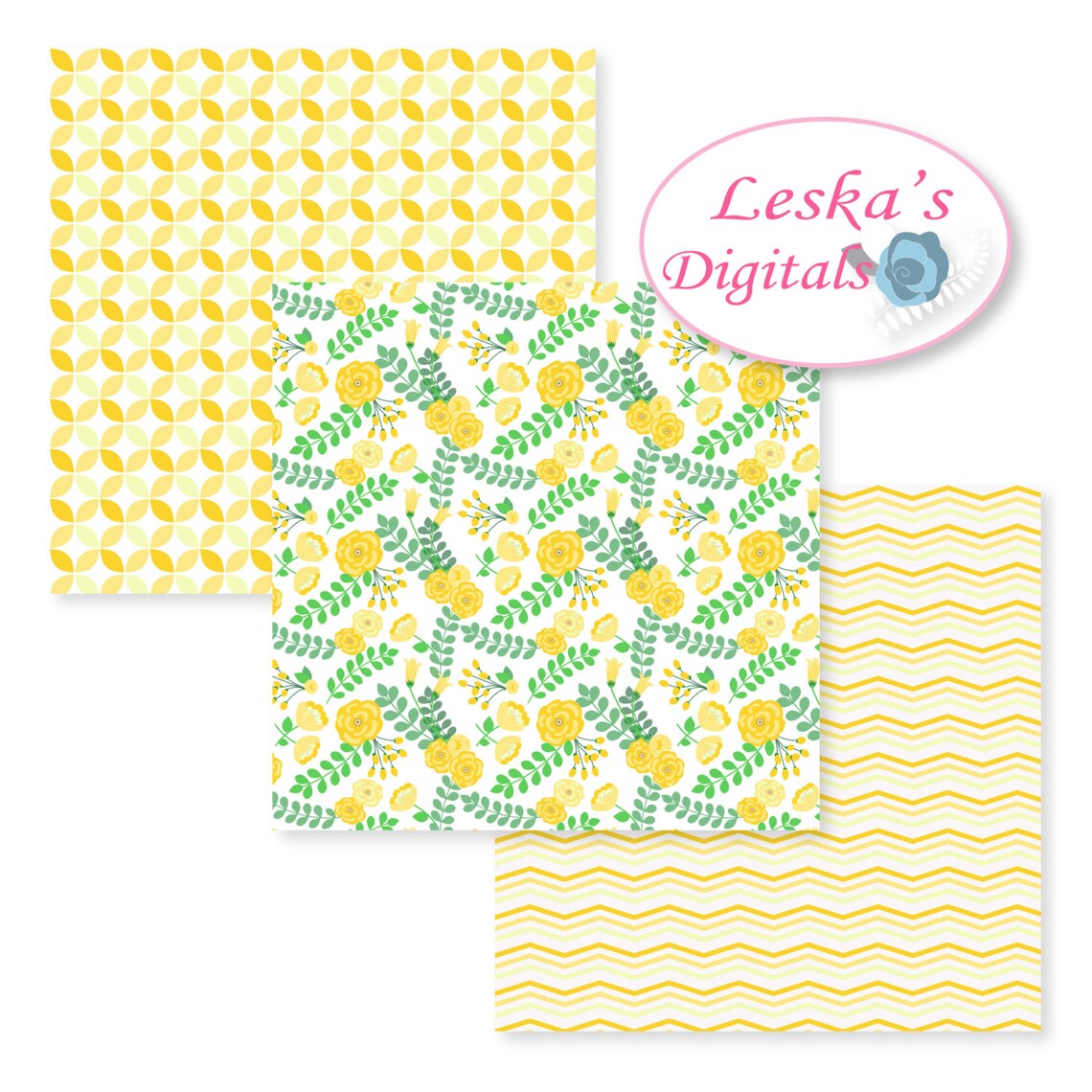 Flower Digital Paper Floral Background Blog Background Digital ...