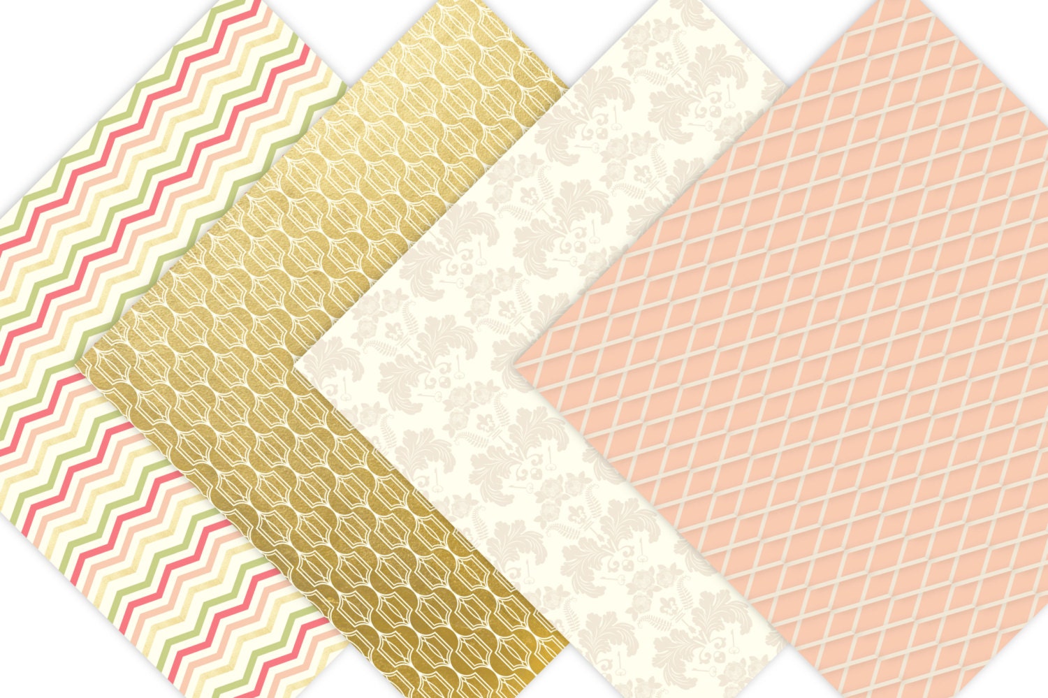 Scrapbook Paper "digital Paper" Gold Digital Paper, Floral Digital ...