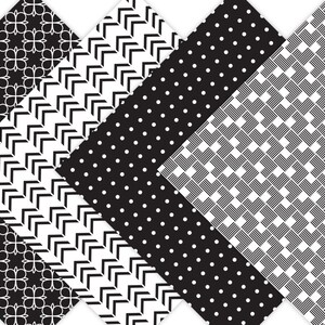 Back and White Scrapbook Paper, "black & White" Digital Paper Pack, 12 ...