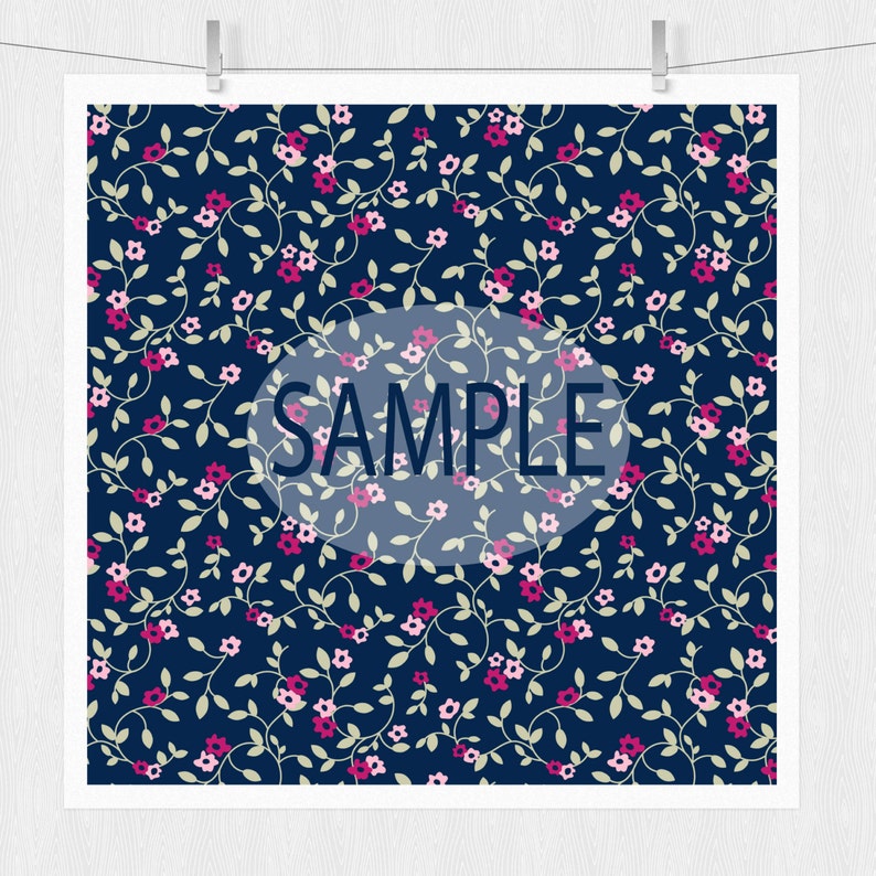 Pretty Digital Paper: navy PINK and Gold Digital | Etsy