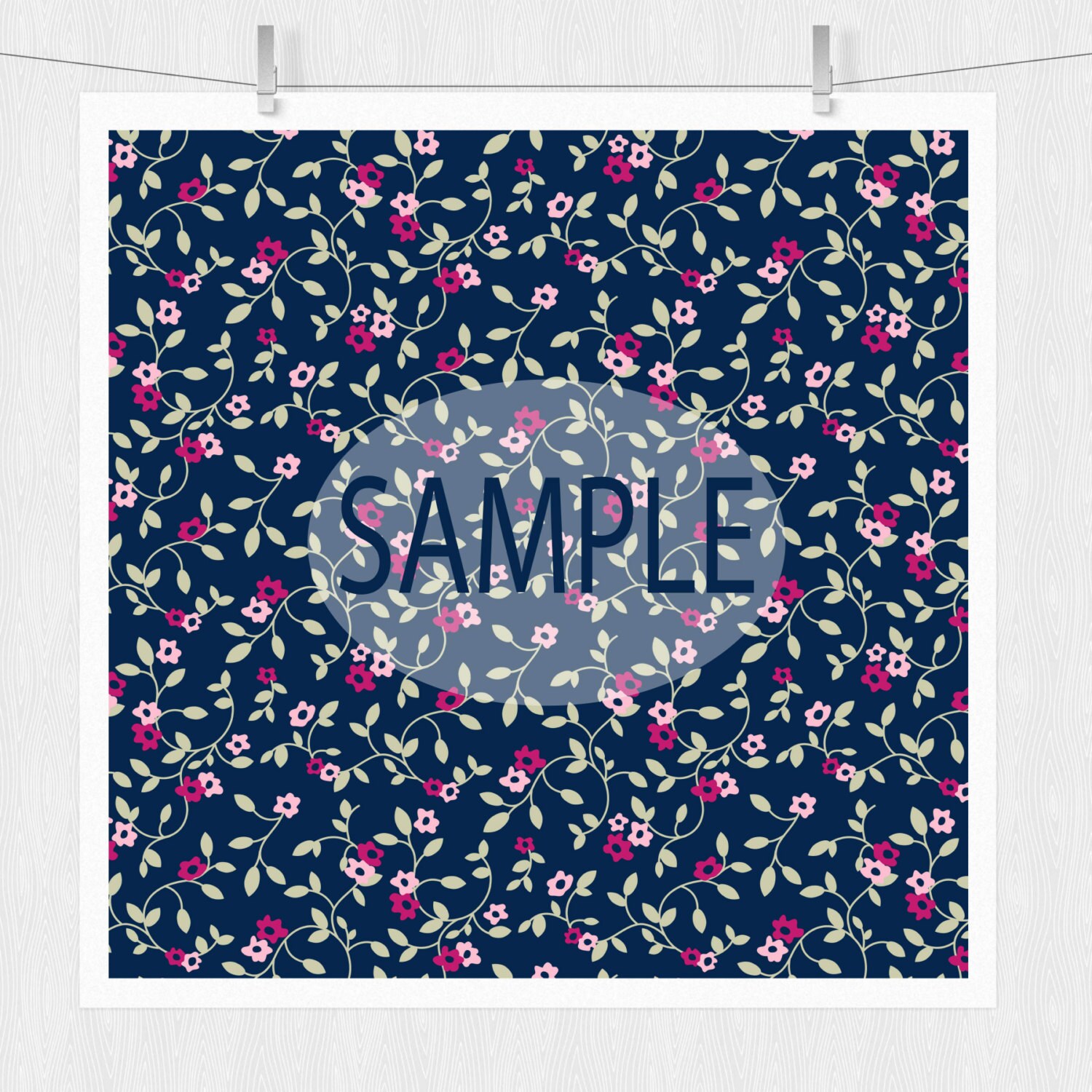 Pretty Digital Paper: navy PINK and Gold Digital - Etsy