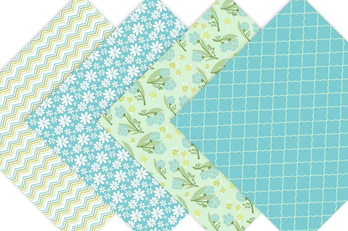 Spring Floral Digital Paper Spring Wedding Paper Pack Floral | Etsy