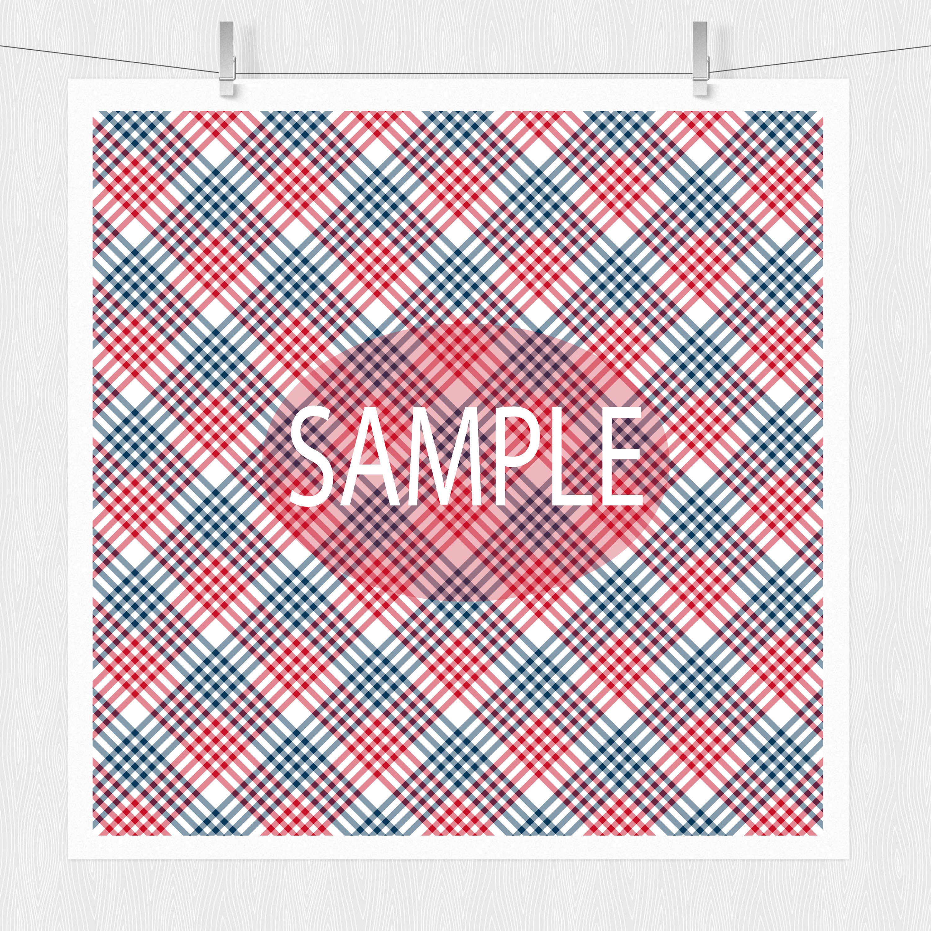 Navy and Red Digital Paper Digital Scrapbook Paper Plaid - Etsy