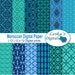 MOROCCAN Digital Scrapbook Paper - BLUE GREEN Moroccan, Middle Eastern ...