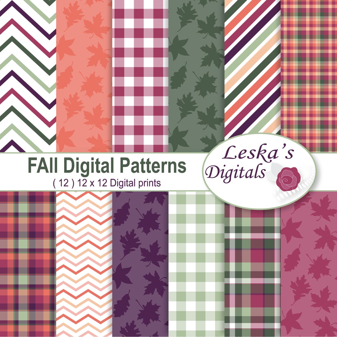 Fall Scrapbook Papers, Scrapbook Autumn Patterns, Fall Digital Paper ...