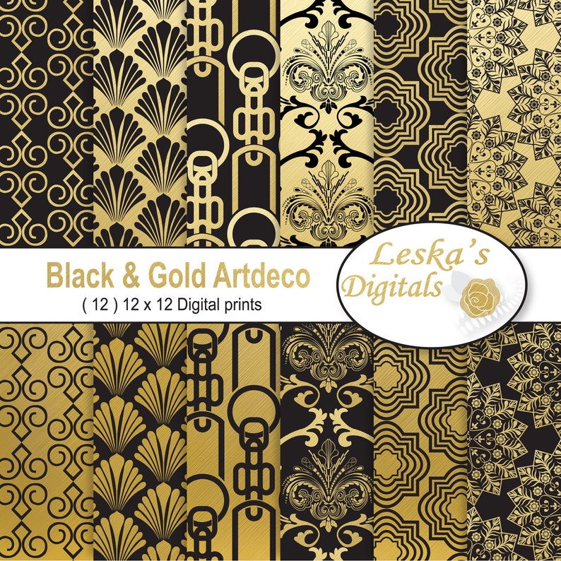 Art Deco Digital Paper Background Paper Printable Art Deco - Etsy