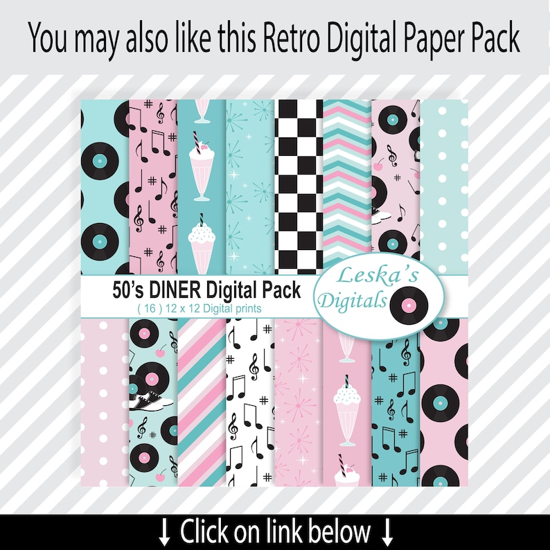 Retro Digital Paper 1950's Mid Century Modern 50s - Etsy Canada