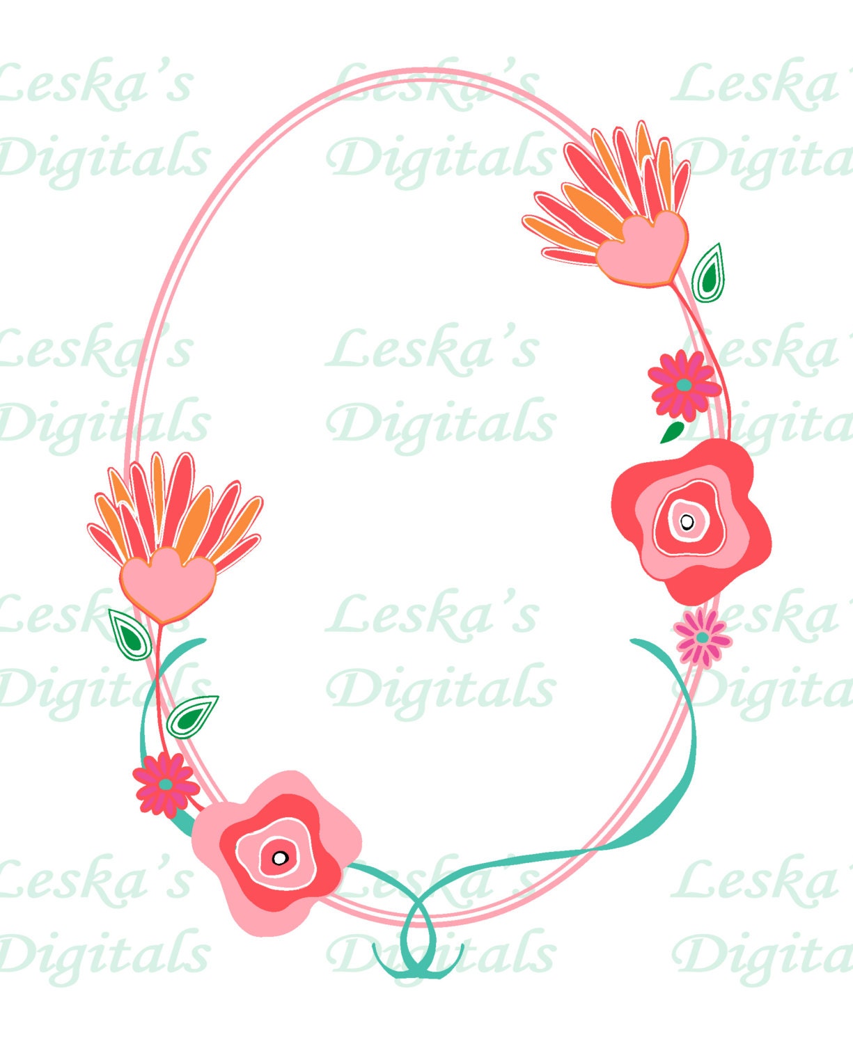 Instant Download Floral Digital Frame Clipart Clip Art - Etsy