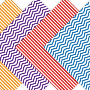 Rainbow Digital Paper, Rainbow Scrapbook Paper - "chevron Rainbow ...