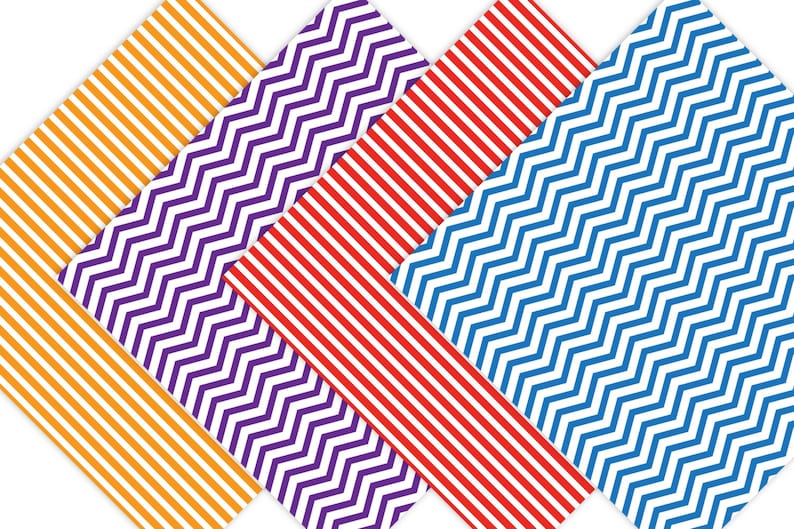 Rainbow Digital Paper, Rainbow Scrapbook Paper - "chevron Rainbow ...