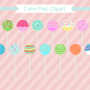 Cake Pops Clipart "cake Pop" Digital Clipart, Cake Pop Clipart Set ...