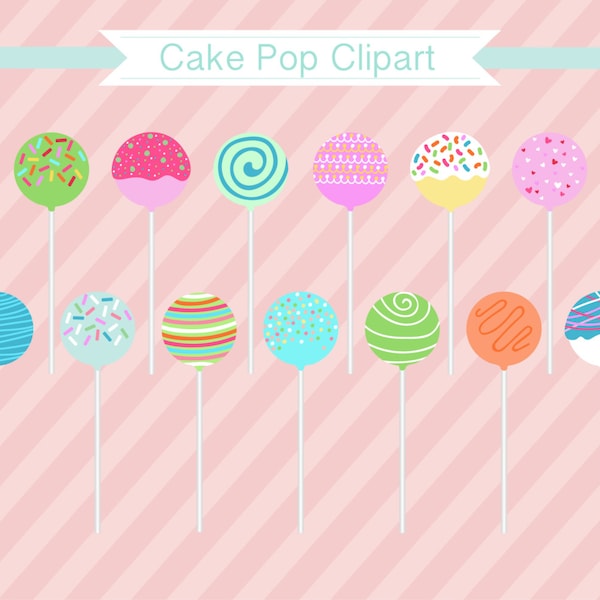 Cake Pop Clip Art - Etsy