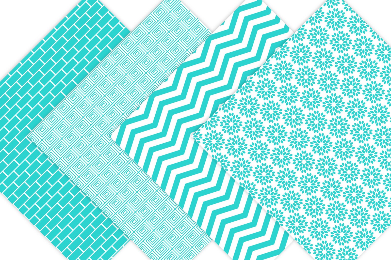 Aqua Digital Paper AQUA Scrapbook Paper Pack Digital - Etsy